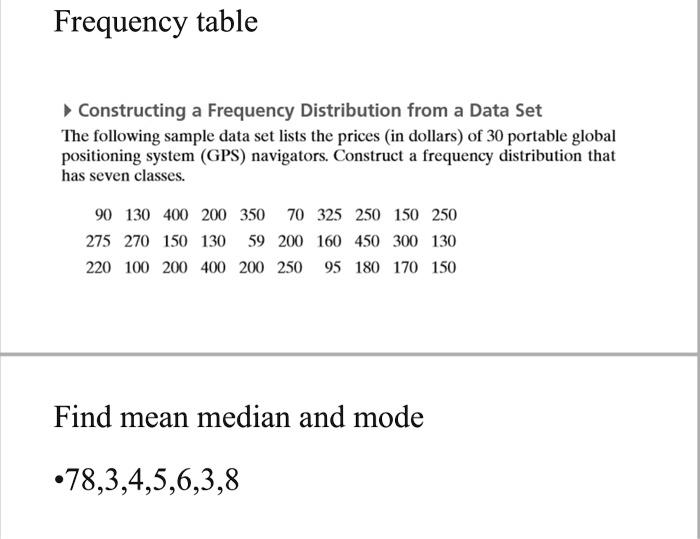 Frequency table ? Constructing a Frequency Distribution from a Data Set ...
