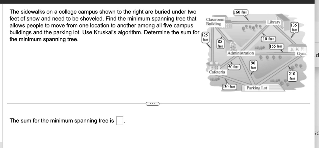 SOLVED: The sidewalks on a college campus shown to the right are buried ...