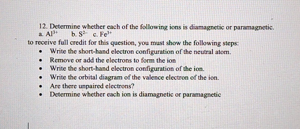Diamagnetic Electron Configuration