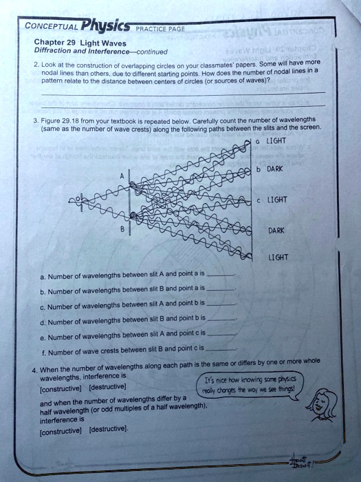 SOLVED: CONCEPTUAL Physics Practice PAGE Chapter 29 Light Waves ...