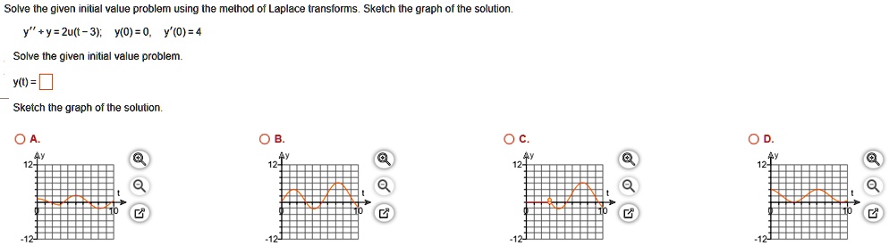 Solve The Given Initial Value Problem Using The Method Of Laplace Transforms Sketch The Graph