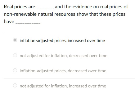 SOLVED: the selected answer is incorrect Real prices are and the ...