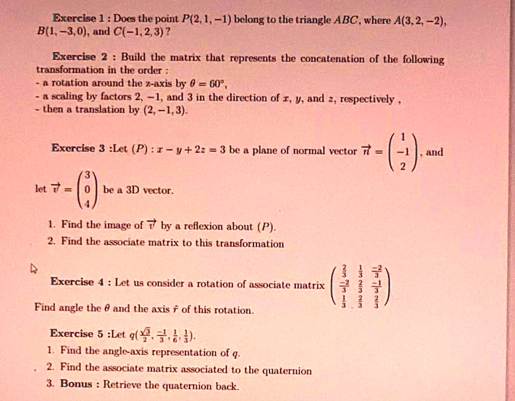SOLVED Exercise 1 Does The Point P 2 1 1 Bclong To The Triangle ABC solved-exercise-1-does-the-point-p-2-1-1-bclong-to-the-triangle-abc