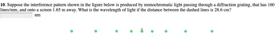 10 suppose the interference pattern shown in the figure below is ...