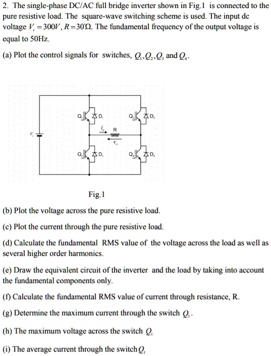 SOLVED: 2. The single-phase DC/AC full bridge inverter shown in Fig.1 ...