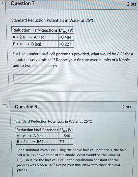Standard Reduction Potentials in Water at 25Â°C Reduction Half ...