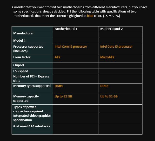 SOLVED: Consider that you want to find two motherboards from different ...