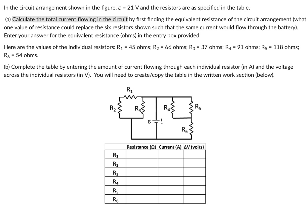SOLVED: In the circuit arrangement shown in the figure, = 21 V and the resistors are as ...
