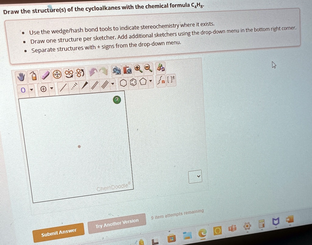 draw the structures of the cycloalkanes with the chemical formula c4h8 ...