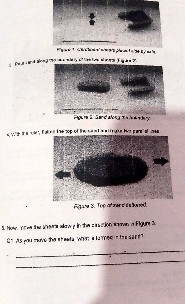 Figure 1. Cardboard sheets placed side by side. 3. Pour sand along the ...