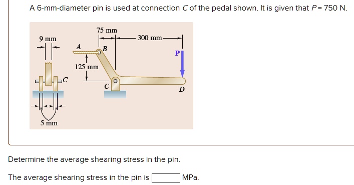SOLVED: A 6-mm-diameter pin is used at connection Cof the pedal shown ...