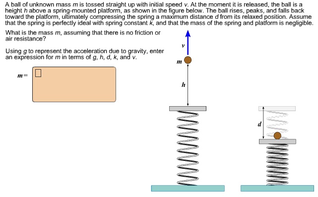 SOLVED: A ball of unknown mass is tossed straight up with an initial ...