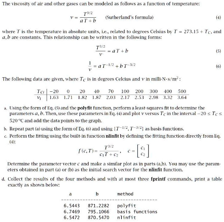 the viscosity of air and other gases can be modeled as follows as ...