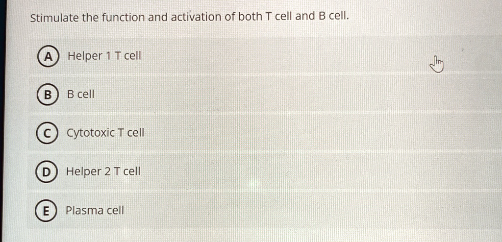 Stimulate the function and activation of both T cell and B cell. (A ...