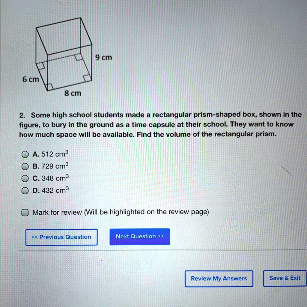 SOLVED: '??????????????????? 9 cm 6 cm 8 cm 2 Some high school students ...