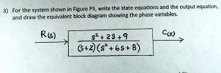 SOLVED: 3For the system shown in Figure P3,write the state equations ...
