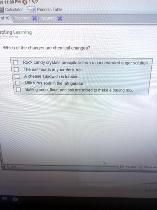 SOLVED: 19 11.00 PM 4 |5/ Calculator Periodic Table of 10 S WceSA pling ...