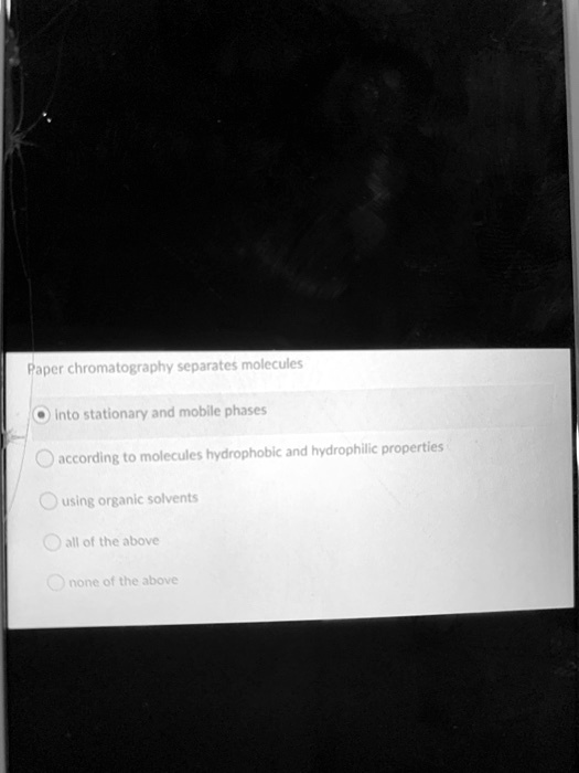 raper chromatography separates molecules unto stationary and mobile ...
