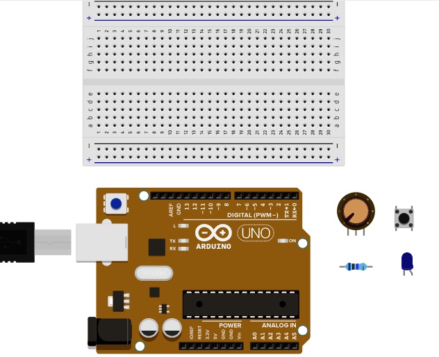 SOLVED: Build a circuit to control LED brightness. - Connect the ...