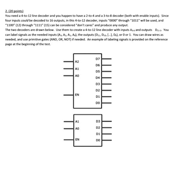 Video Solution 220 Points You Need A 4 To 12 Line Decoder And You Happen To Have A 2 To 4