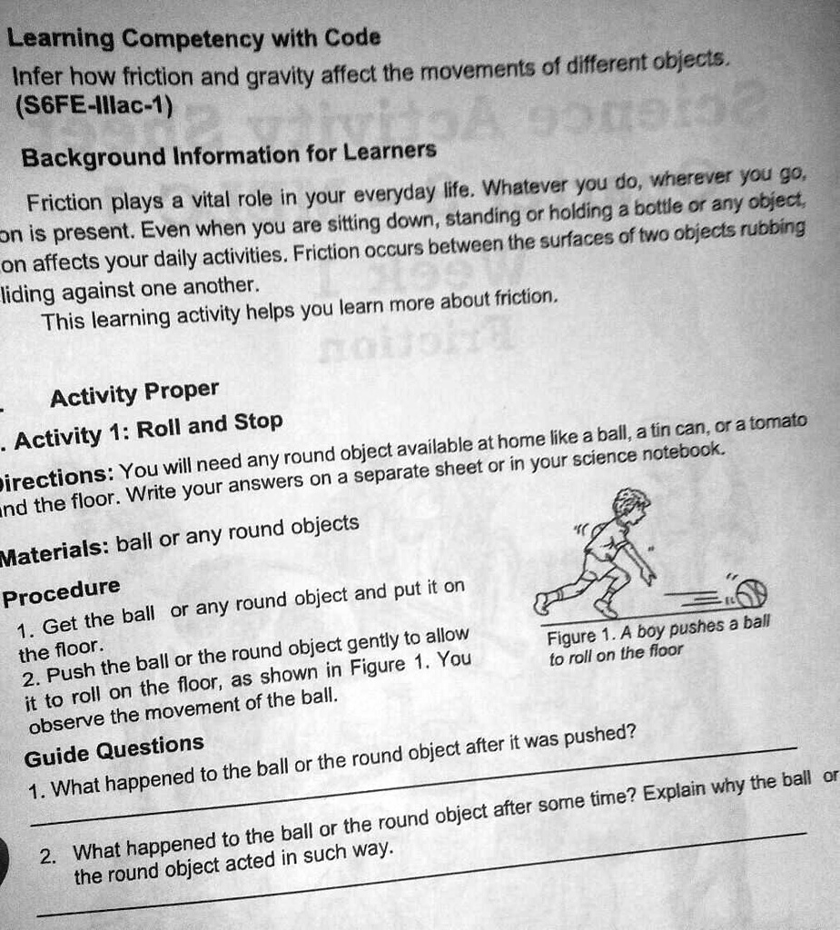 Learning Competency with Code Infer how friction and gravity affect the ...