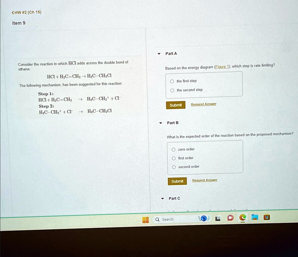 SOLVED: The text appears to be a chemical equation and questions related to a reaction mechanism ...