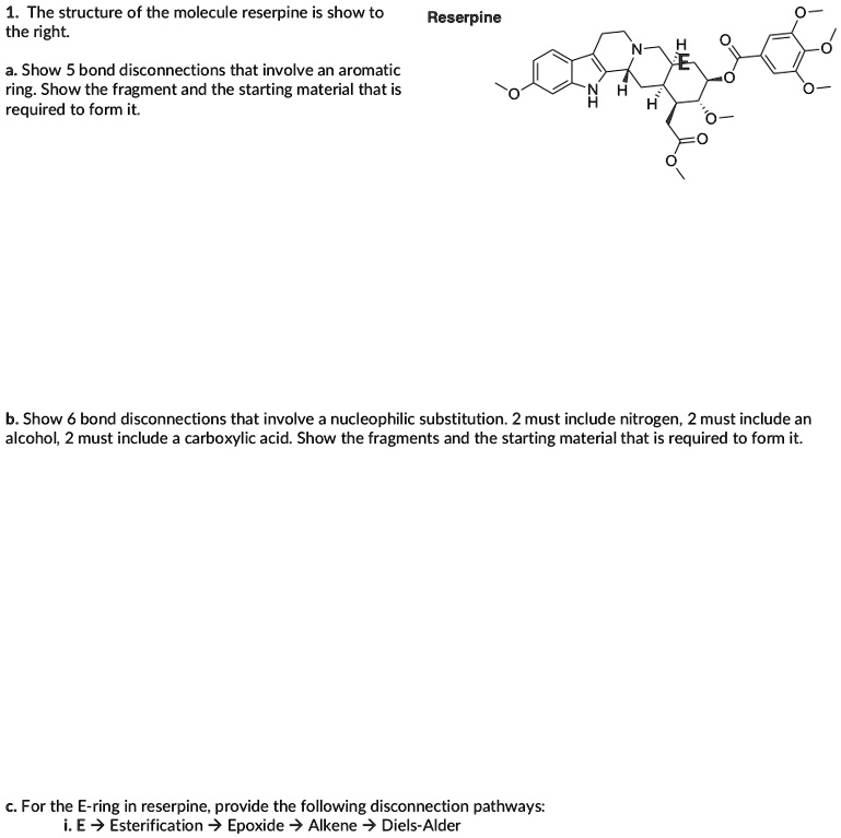 the structure of the molecule reserpine is show to the right reserpine ...