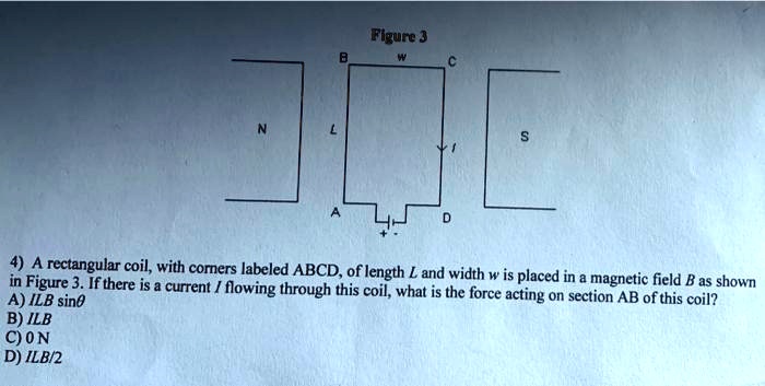 Figure 3 A rectangular coil, with corners labeled ABCD, of length L and ...