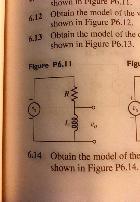 shown in Figure P6.11. 6.12 Obtain the model of the v shown in Figure P6.12. 6.13 Obtain the ...