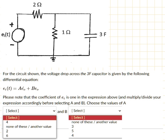 SOLVED: Texts: 2 92 WN 10 e^(it) 3 F For the circuit shown, the voltage ...