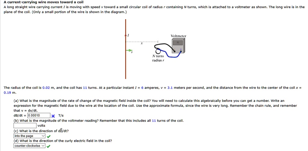 A current-carrying wire moves toward a coil A long straight wire ...