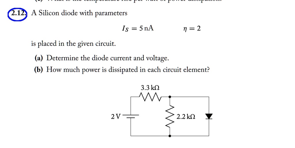 Explain steps 212 a silicon diode with parameters is5 na n 2...