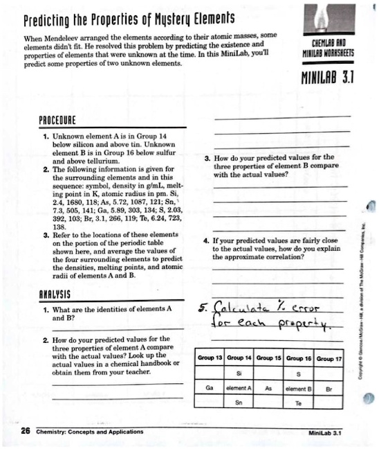 SOLVED: Text: Predicting the Properties of Mystery Elements When ...