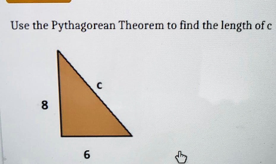 SOLVED:'Use the Pythagorean Theorem to find the length Use the ...