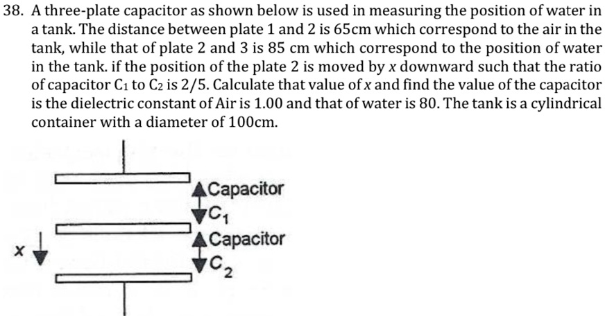38 a three plate capacitor as shown below is used in measuring the ...