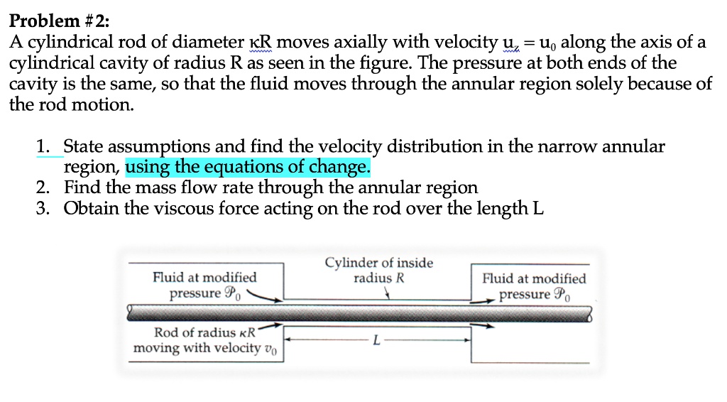 problem 2 a cylindrical rod of diameter kr moves axially with velocity ...