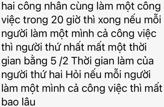 Solved Hai Công Nhân Cùng Là M Má™t Công Viá‡c Trong 20 Giá ThÃ