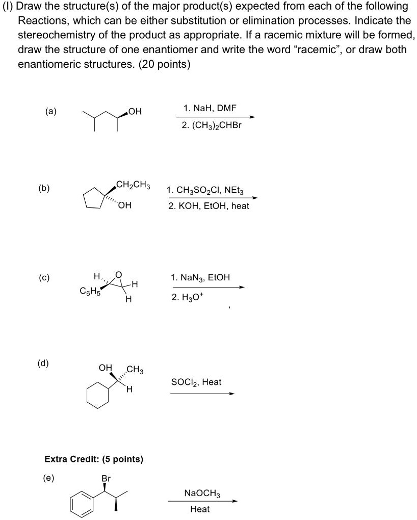 SOLVED: Draw the structure(s) of the major product(s) expected from ...