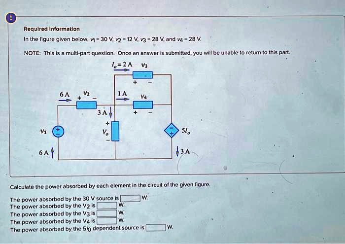 Required Information In The Figure Given Below V1 30 V V2 12 V V3 28 V And V4 28 V