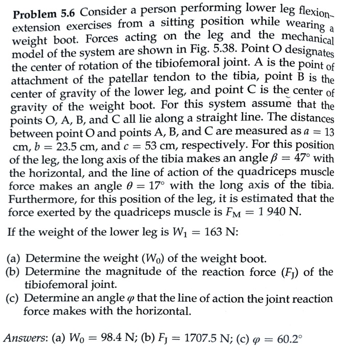 SOLVED: Consider a person performing lower leg flexion-extension ...