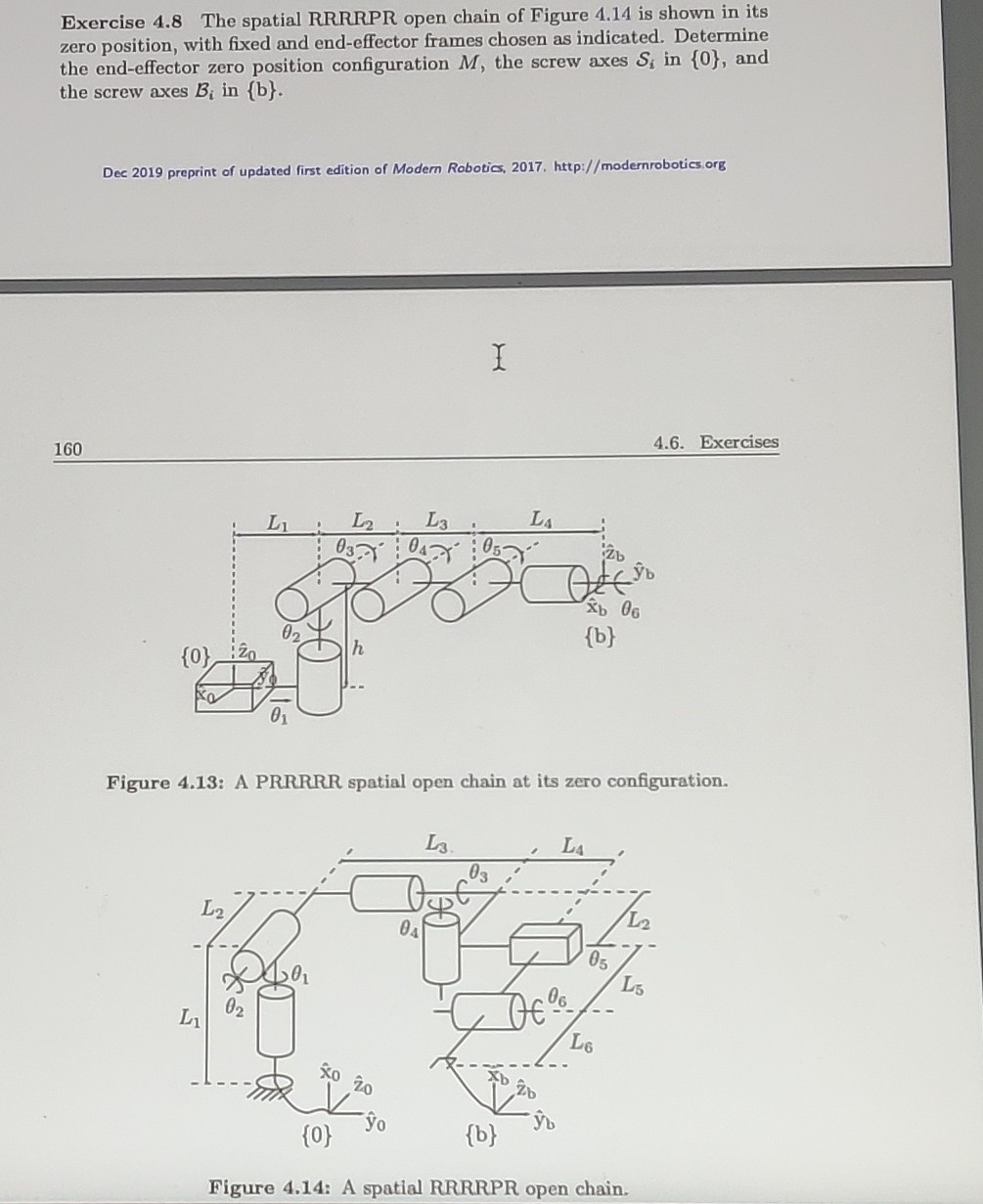 SOLVED: Exercise 4.8 The spatial RRRRPR open chain of Figure 4.14 is shown in its zero position ...