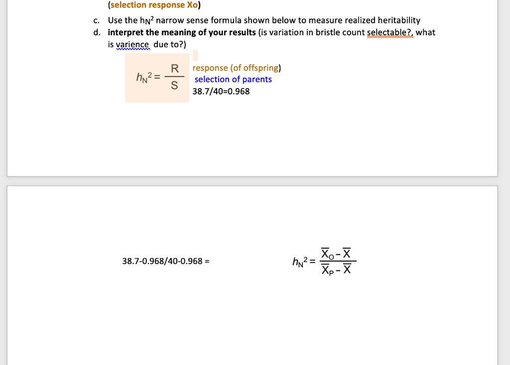 SOLVED: Use the narrow sense formula shown below to measure realized ...
