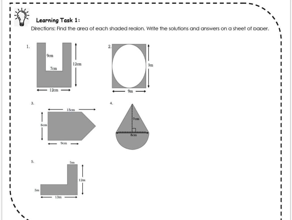 Find The Area Of The Shaded Region Worksheet