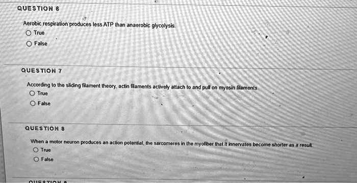 SOLVED: QUESTION'S Aerobicrespiration produces less ATP than anaerobic ...