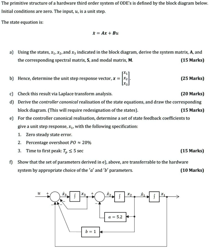 SOLVED: The primitive structure of a hardware third order system of ODE's is defined by the ...