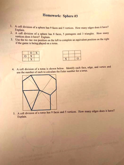homework sphere 3 cell division of sphere has faces and vertices how ...