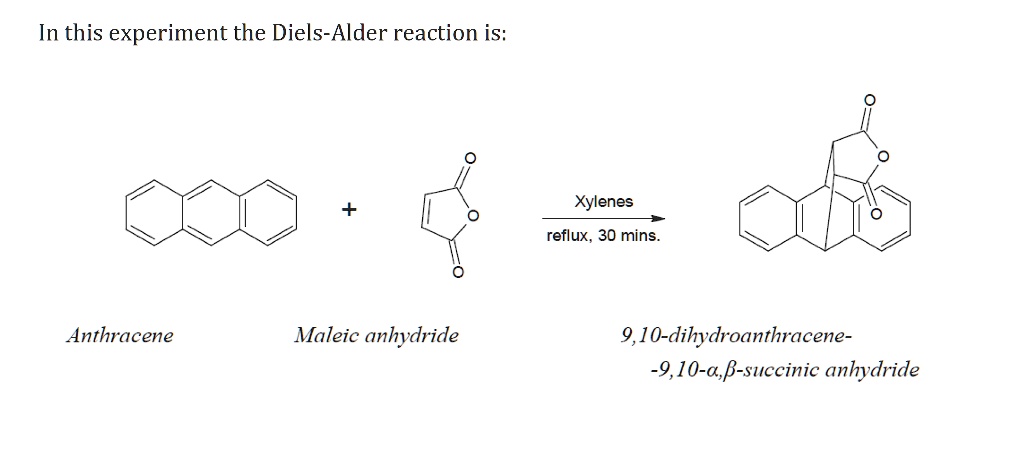 SOLVED: In this experiment the Diels-Alder reaction is: Xylenes reflux ...
