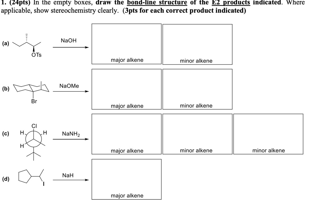 SOLVED: draw the bond-line structure of the products indicated. Where applicable, show ...