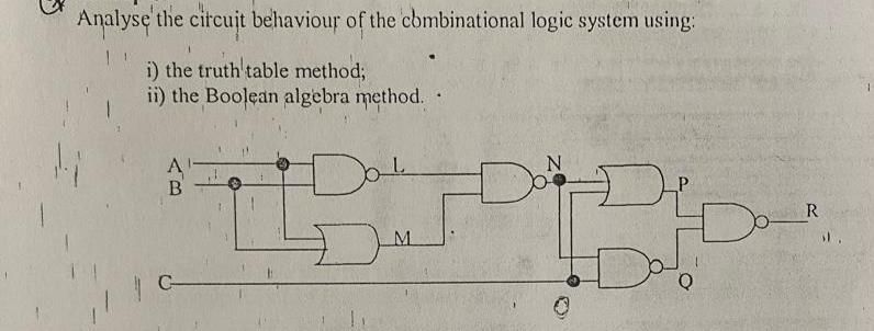 Analyse The Circuit Behaviour Of The Combinational Logic System Using 9616