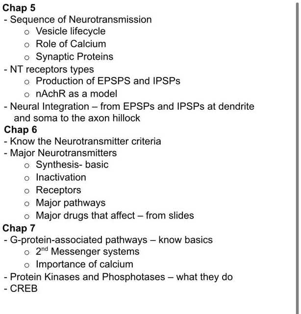 SOLVED: Chap 5: Sequence of Neurotransmission, Vesicle lifecycle, Role ...